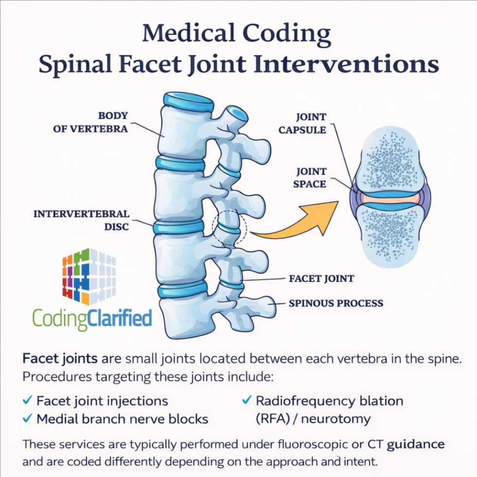 Medical Coding Spinal Facet Joint Interventions | Coding Clarified